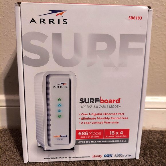 Arris | Networking | Arris Surfboard 64 Docsis 3 Cable Modem 1gigabit Ethernet Port 686 Mbps ...